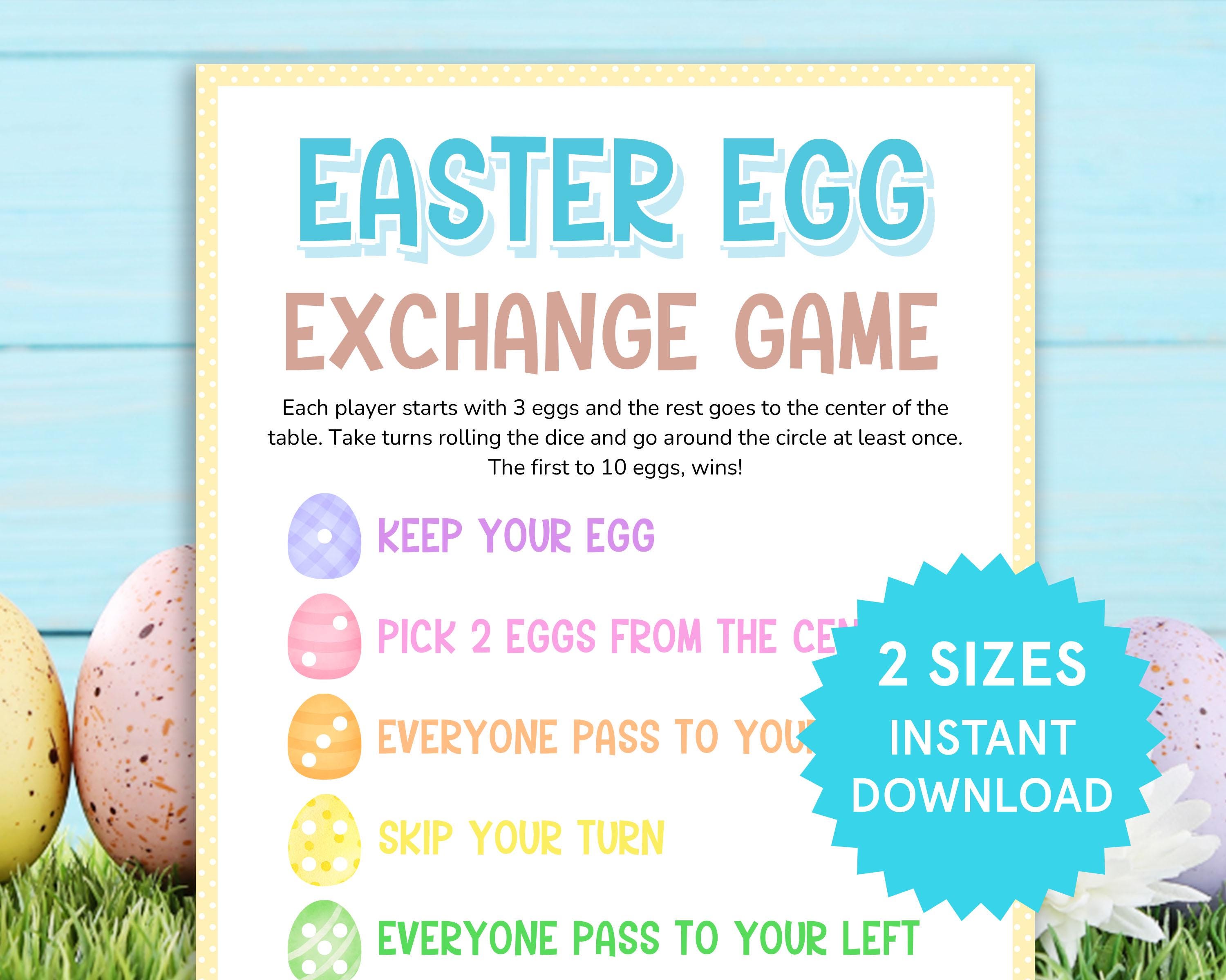 Easter Egg Exchange Dice Game Easter Pass the Gift Easter Party Game ...