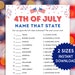 4th of July Name That State Fourth of July Party Games 4th of July ...