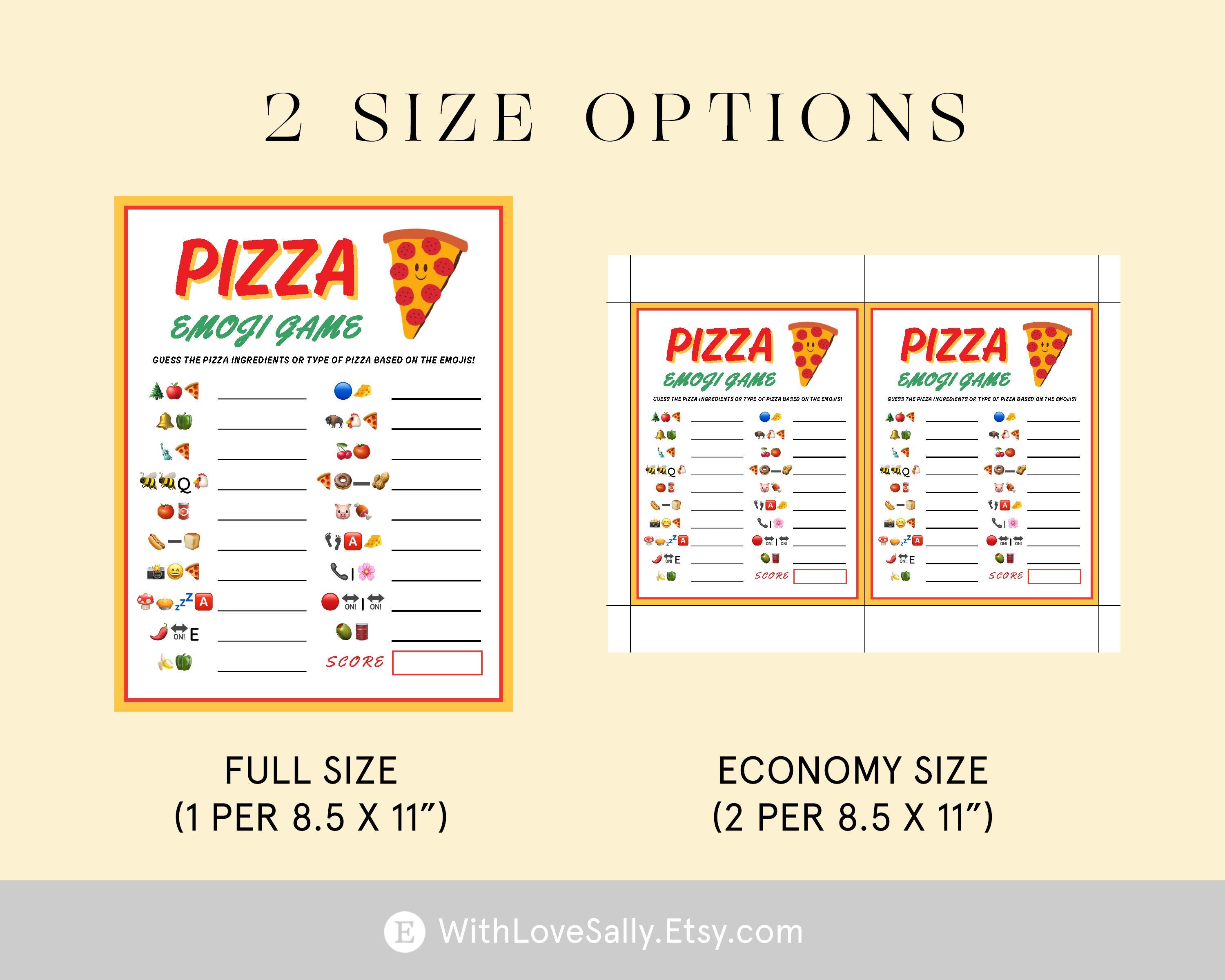 Pizza Emoji Pictionary Game Printable Pizza Party Game for Kids Adults ...