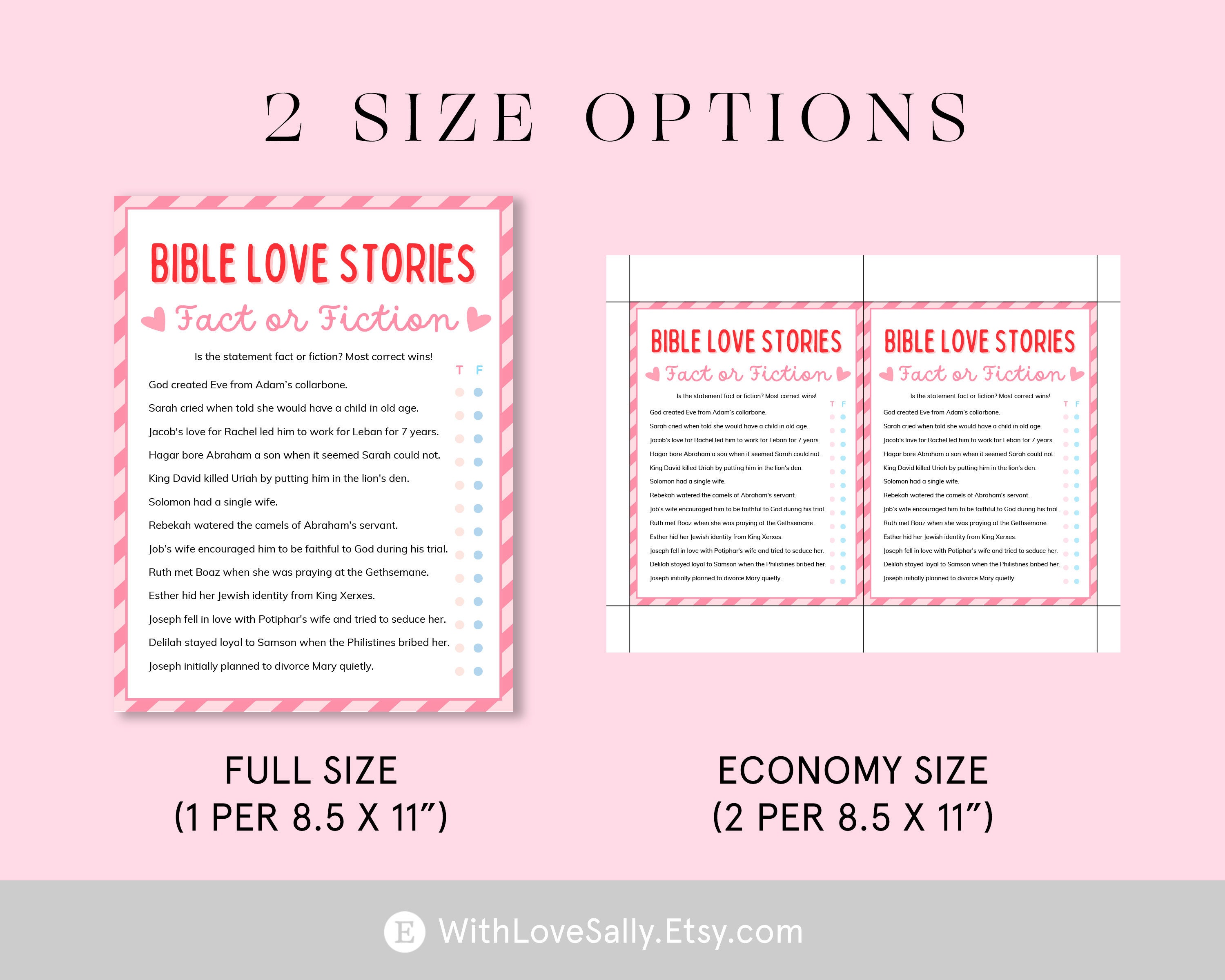 Bible Love Stories Game Bundle Church Games for Kids Ministry Printable ...