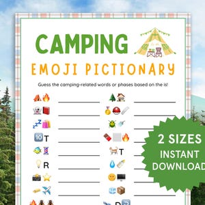 Camping Emoji Pictionary Camping Games Dad Camping Activities for Kids ...