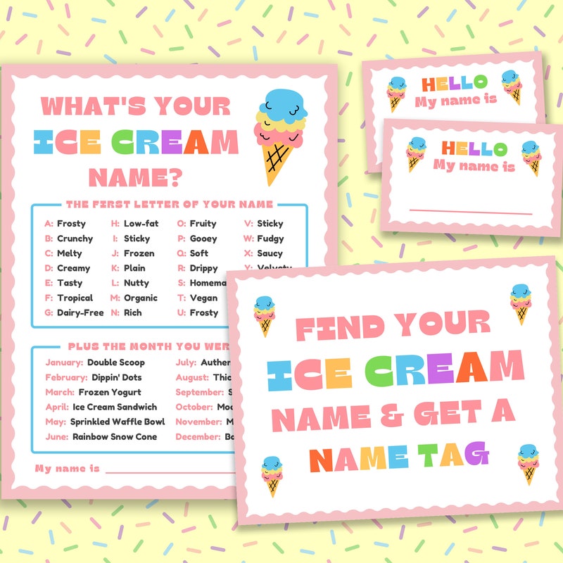Ice Cream Printable - Etsy