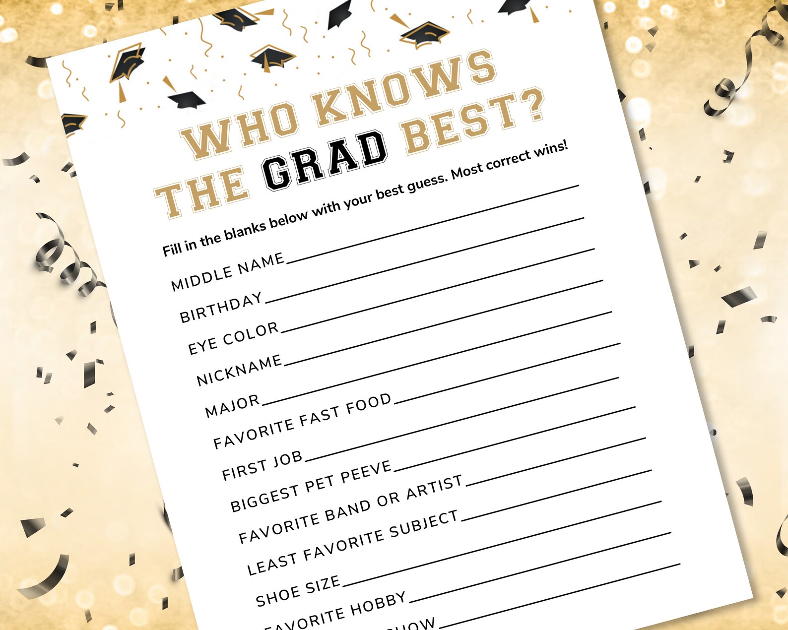Graduation Who Knows the Grad Best | How Well Do You Know the Graduate ...