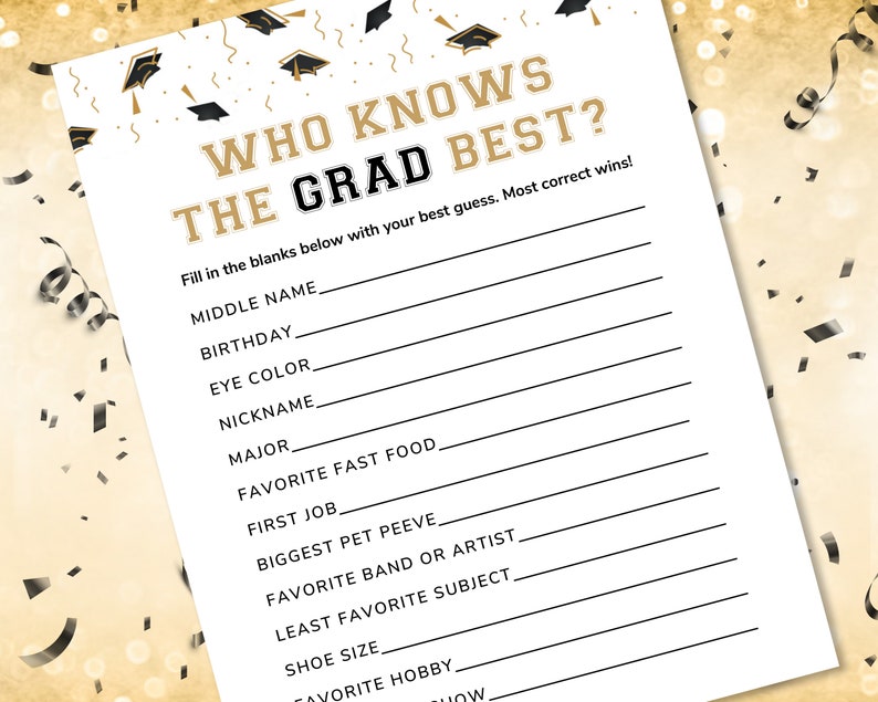 Graduation Who Knows the Grad Best | How Well Do You Know the Graduate ...
