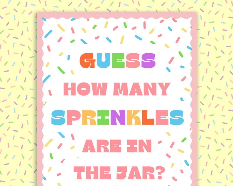 How Many Sprinkles Candy Guessing Game Ice Cream Birthday Games for ...
