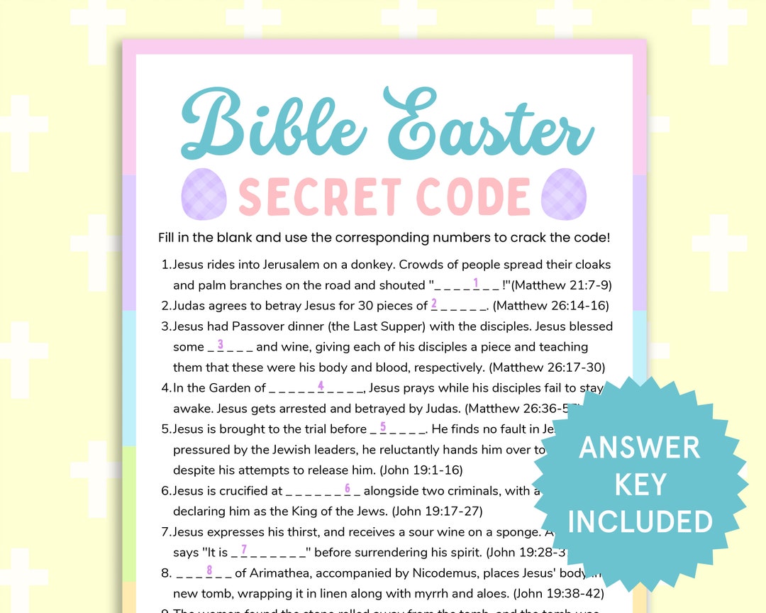 Bible Easter Secret Code Game Bible Easter Games for Kids and Adults ... Bible Easter Secret Code Game Bible Easter Games for Kids and Adults ...