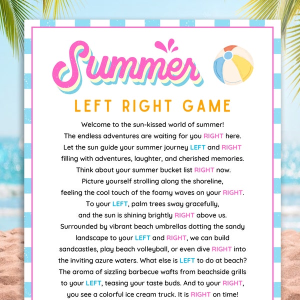 Family reunion left right game - Etsy.de