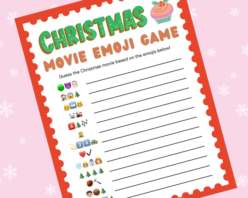 Christmas Movie Emoji Game | Christmas Emoji Pictionary | Printable ...