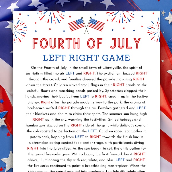 Left Right Story Game Office Party - Etsy