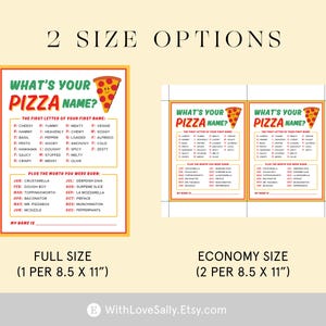 What's Your Pizza Name, Name Tags, Sign Fun Pizza Games for Kids ...