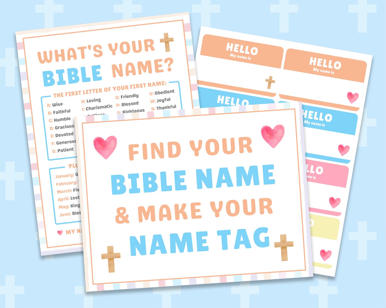 What's Your Bible Name, Name Tags, Sign Bible Games Church Activities ...