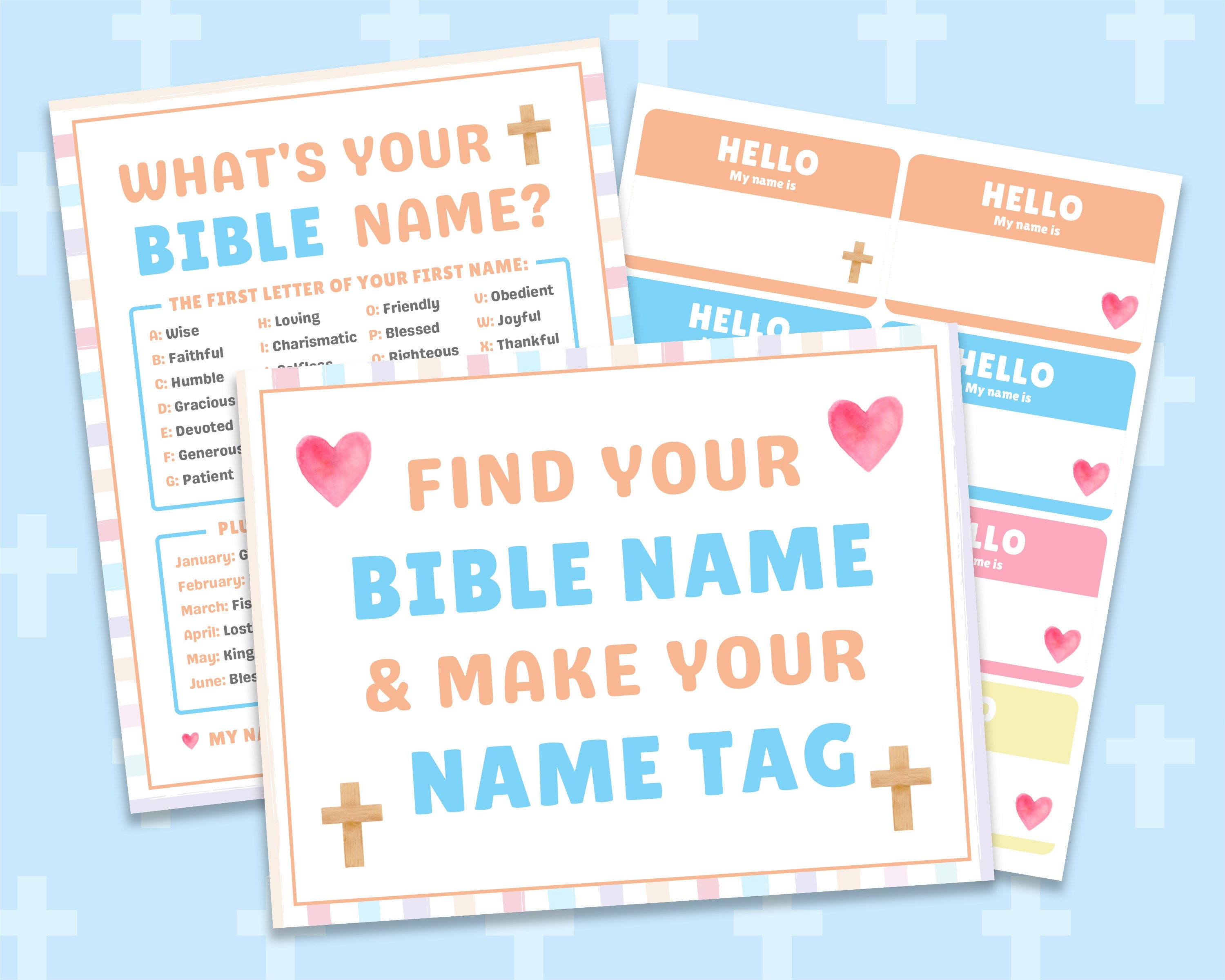 What's Your Bible Name, Name Tags, Sign Bible Games Church Activities ...
