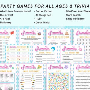 Summer Game Bundle Summer Games for Kids Summer Activities Family ...
