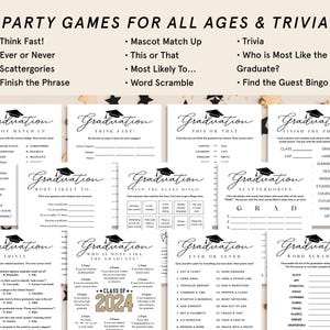 Graduation Party Game Bundle Graduation Party Class of 2024 Graduation ...