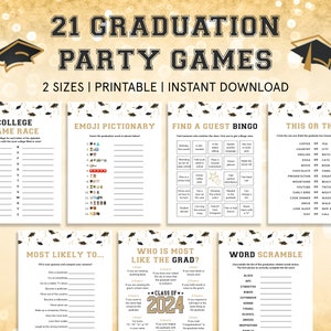 Graduation Party Game Bundle | Modern Gold | Graduation Games | Class ...