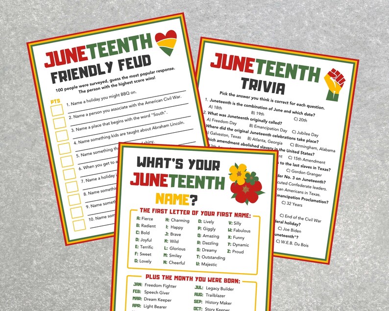 Juneteenth Games MEGA Bundle Juneteenth Games for Kids Family Black ...