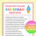 Ice Cream Fact or Fiction Ice Cream Party Games Kids Birthday Games Fun ...