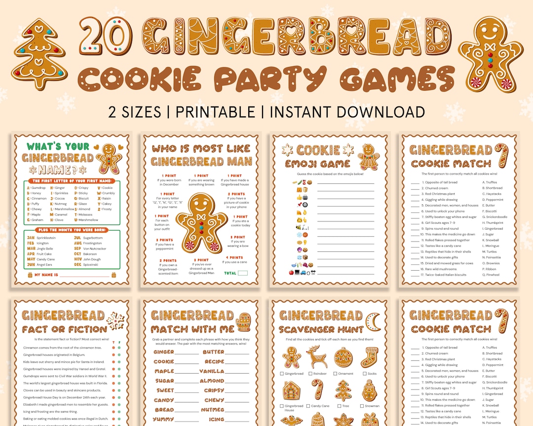 Gingerbread Games Fun Christmas Games for Kids, Adults, Family ...