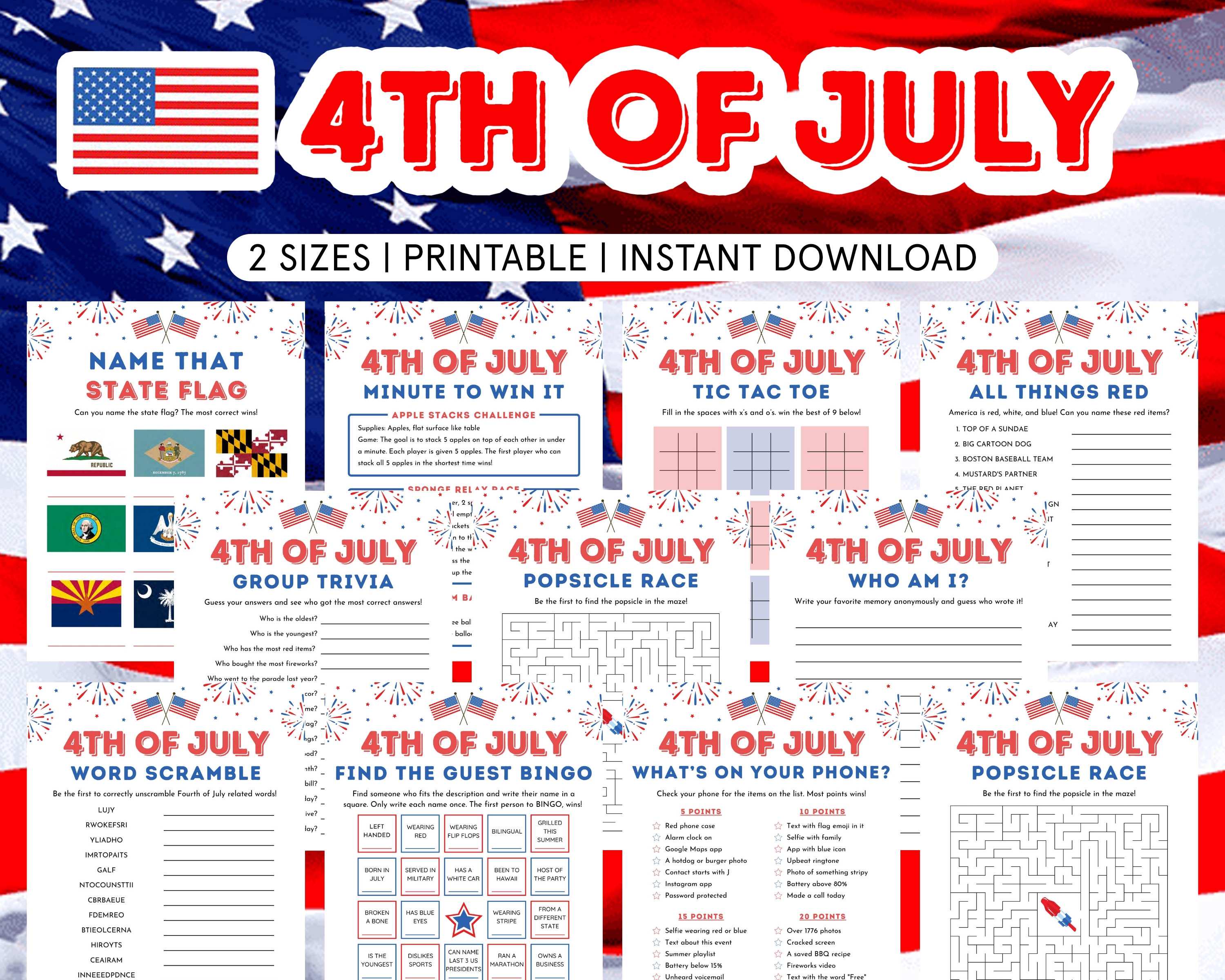 4th of July Games MEGA Bundle Fourth of July Party Games 4th of July ...