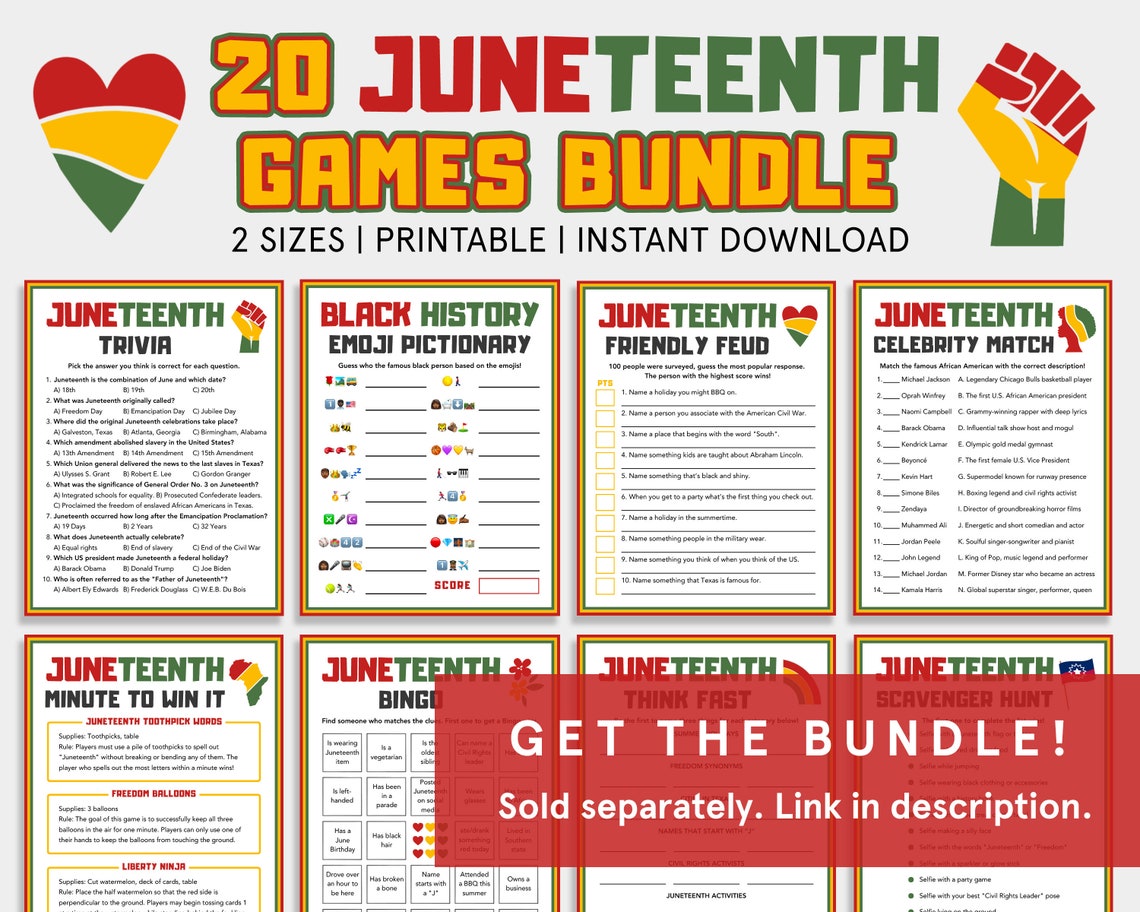 Juneteenth Think Fast Juneteenth Games for Kids Family Juneteenth ...