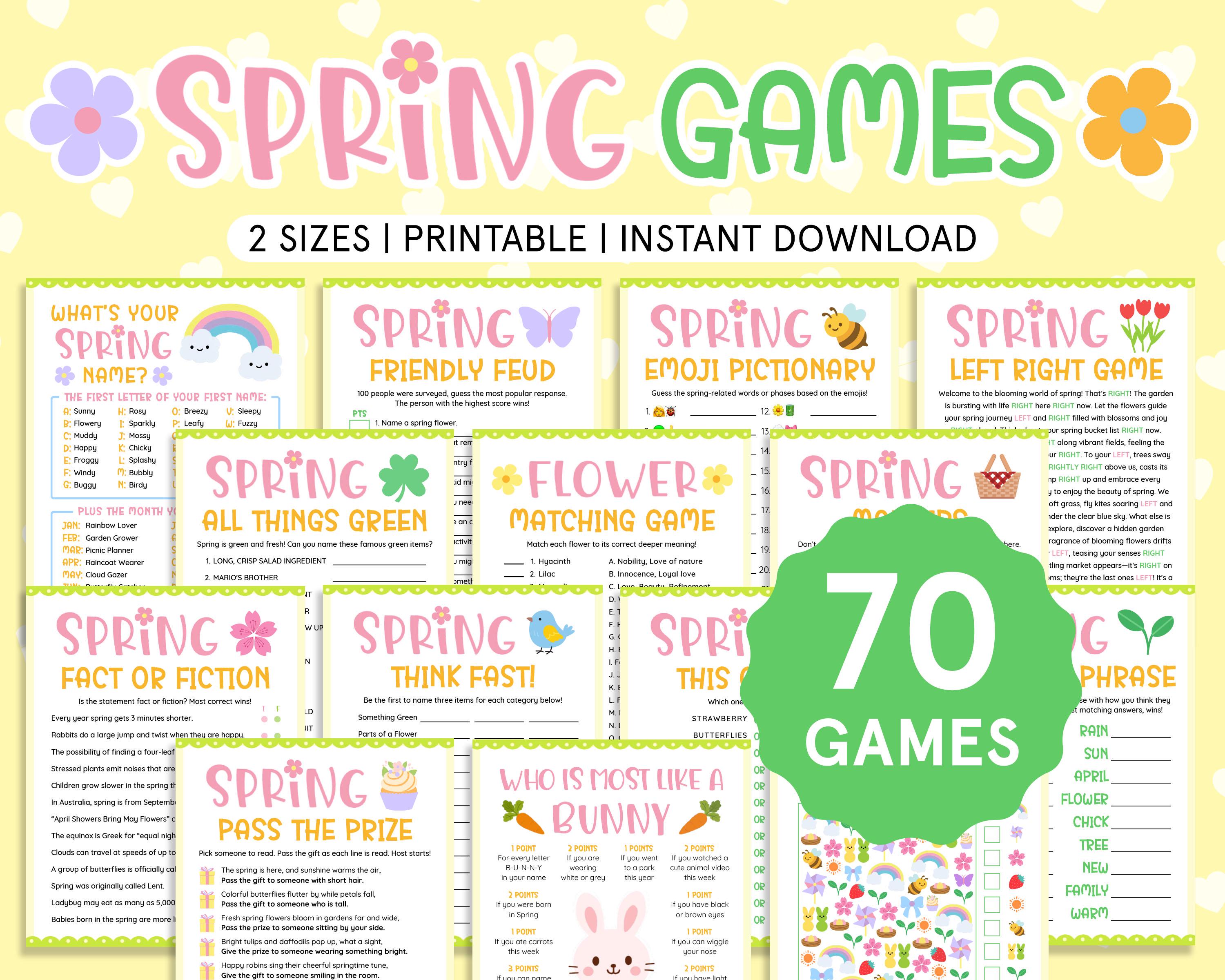 Spring Game Bundle | Fun Spring Party Games for Kids, Adults, Family ...