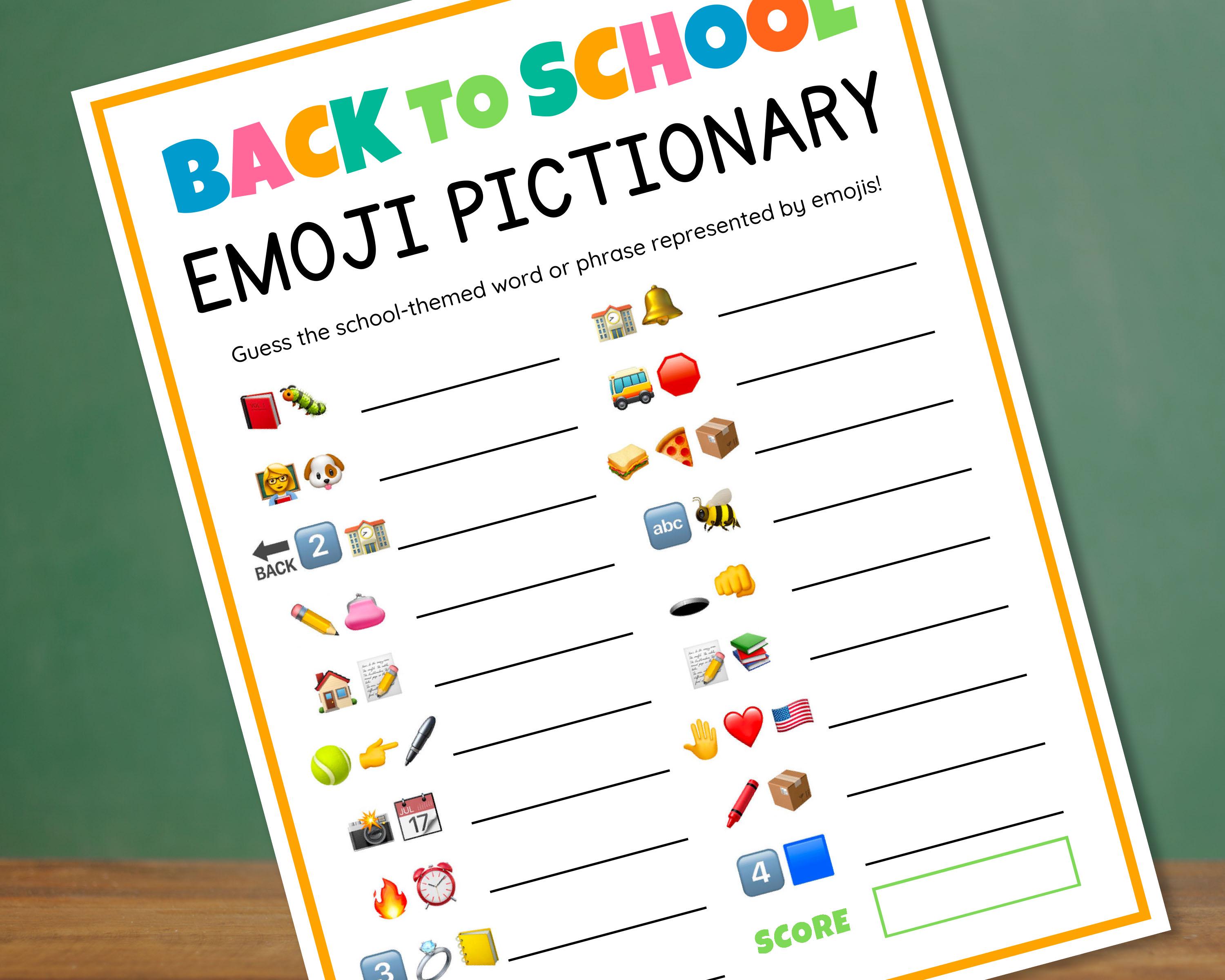 Back to School Emoji Pictionary Classroom Games Elementary Games Middle ...
