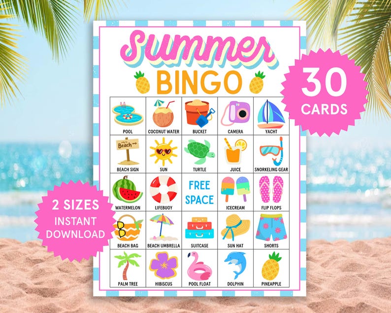 Summer Bingo Summer Activities for Kids Family Summer Games Summer ...