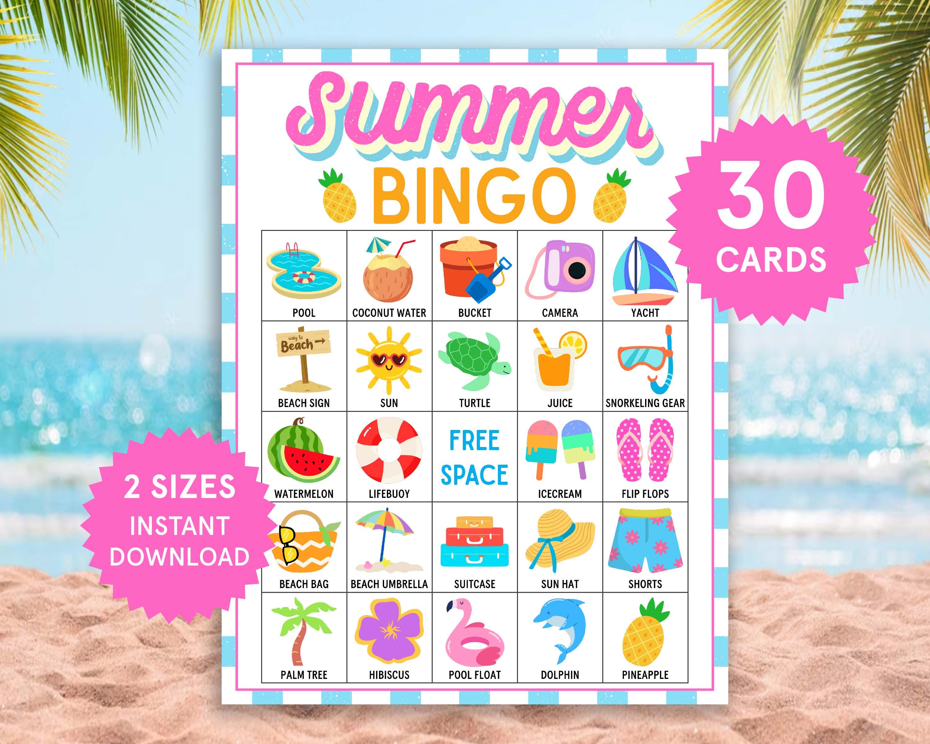 Summer Bingo Summer Activities for Kids Family Summer Games Summer ...