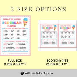 What's Your Ice Cream Name, Name Tags, Sign Summer Activities for Kids ...