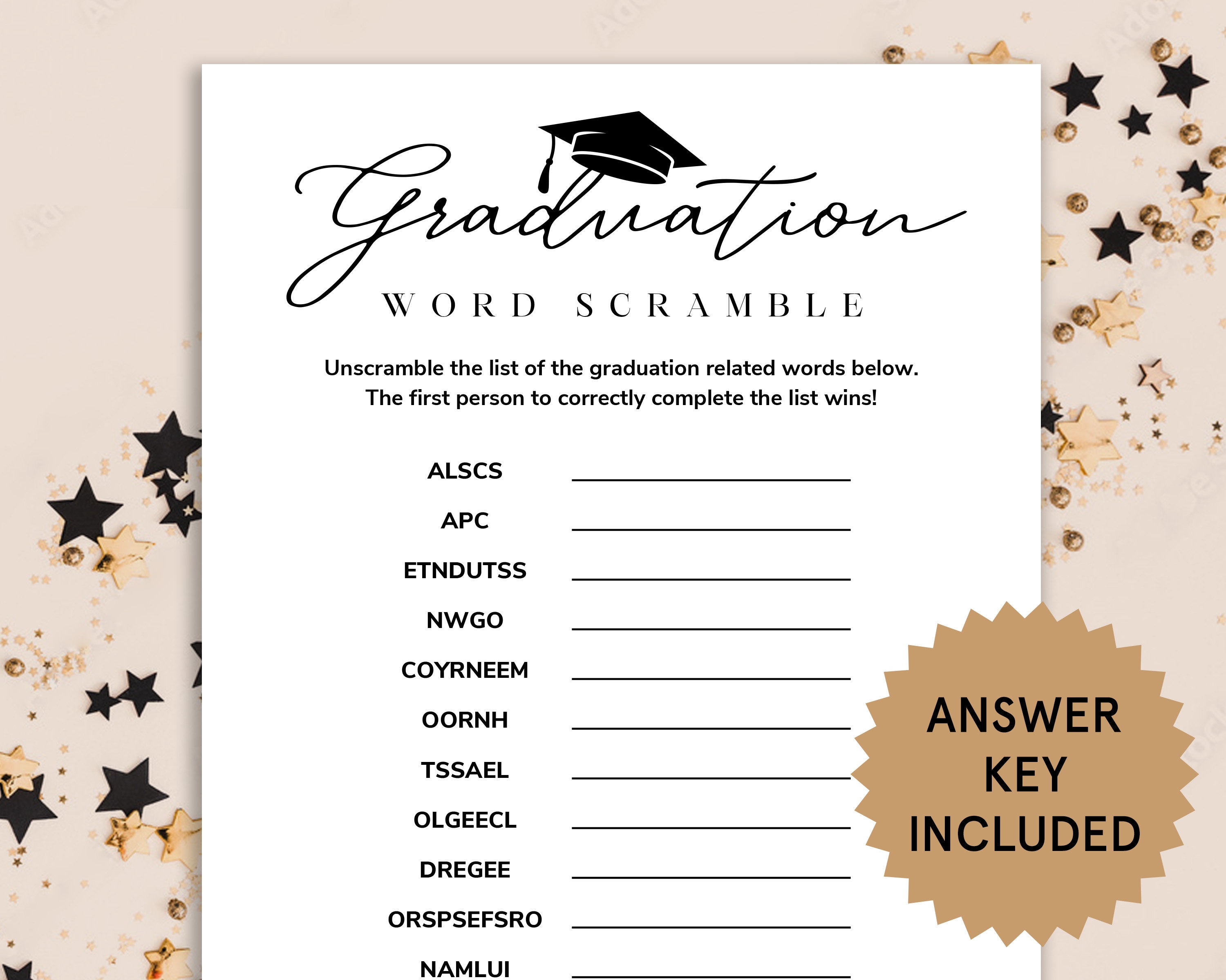 Graduation Word Scramble Graduation Party Games Printable Emoji Guess graduation-word-scramble-graduation-party-games-printable-emoji-guess