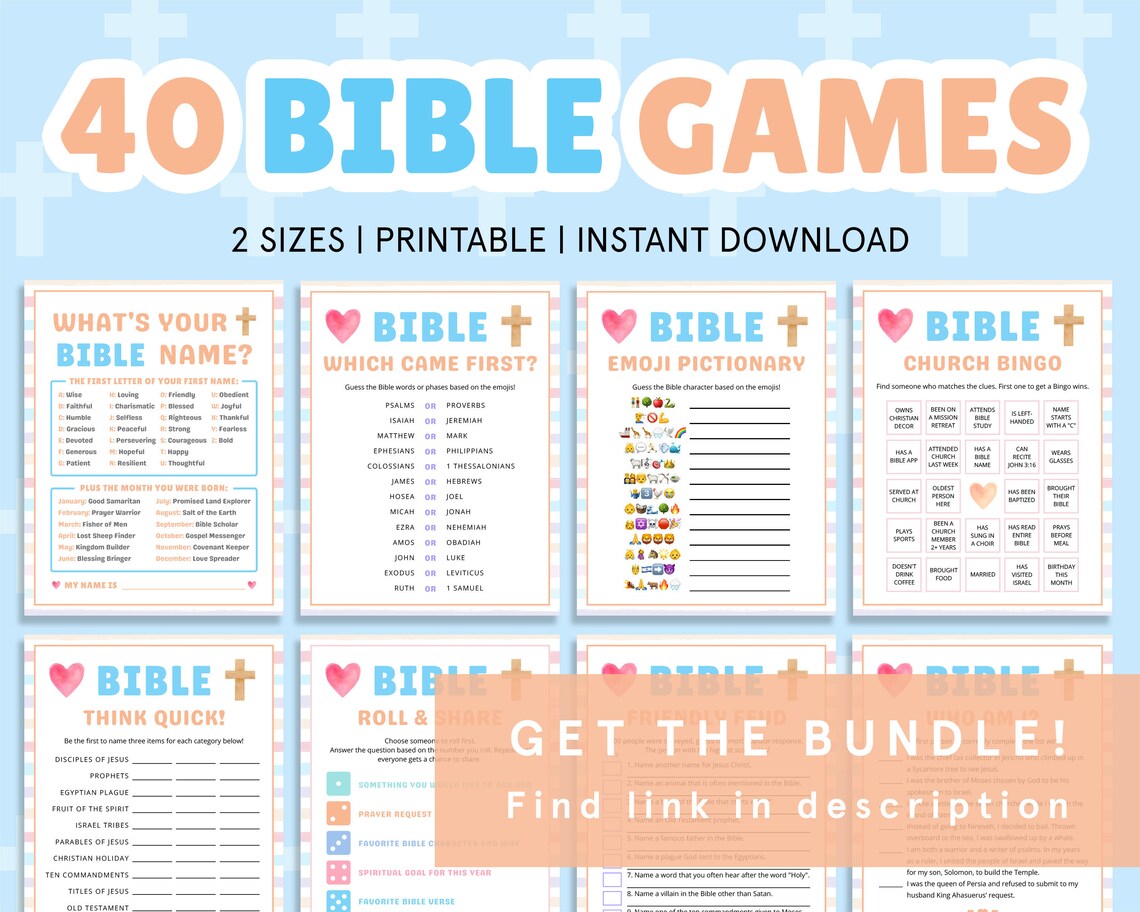Bible Couples Match Bible Games For Adults Church Etsy