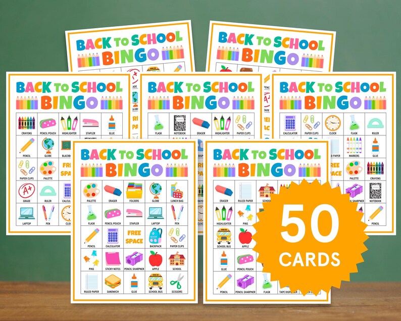 Back to School Bingo Game Classroom Bingo First Day of School ...