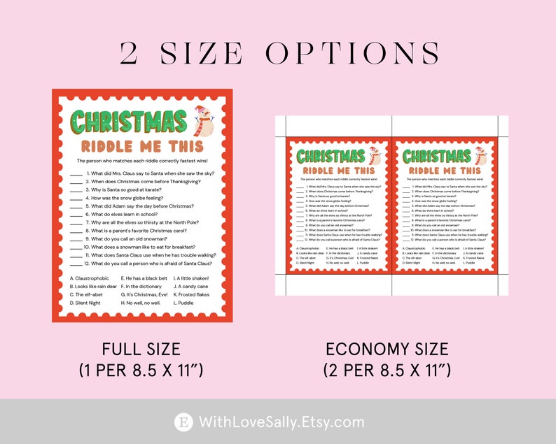 Christmas Riddle Me This Fun Christmas Printable Games Kids Holiday ...