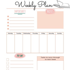 Weekly Planner, Reusable, Printable Simplistic Prioritise Tasks - Etsy