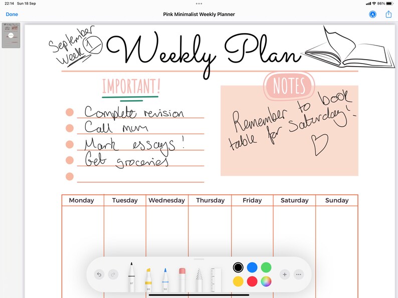 Weekly Planner, Reusable, Printable Simplistic Prioritise Tasks - Etsy