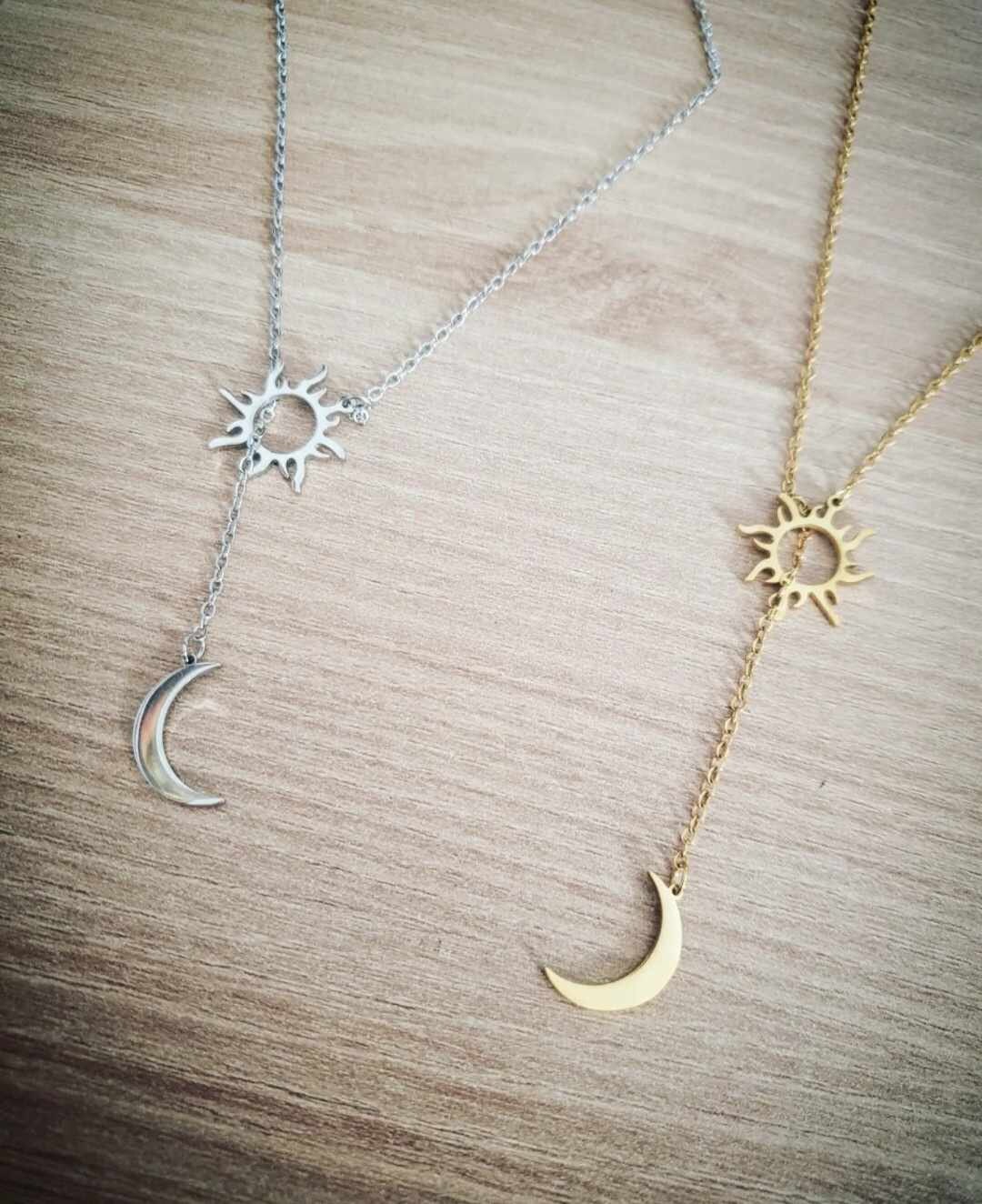 Esoteric Moon and Sun Jewelry. Ritual. Witch. Stainless Steel. Necklace ...