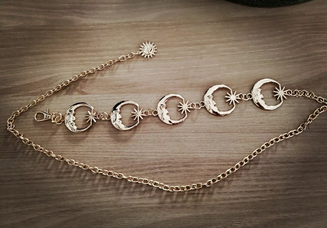 Ceinture Chaîne Métal Moon Doré Ou Argenté. - Etsy