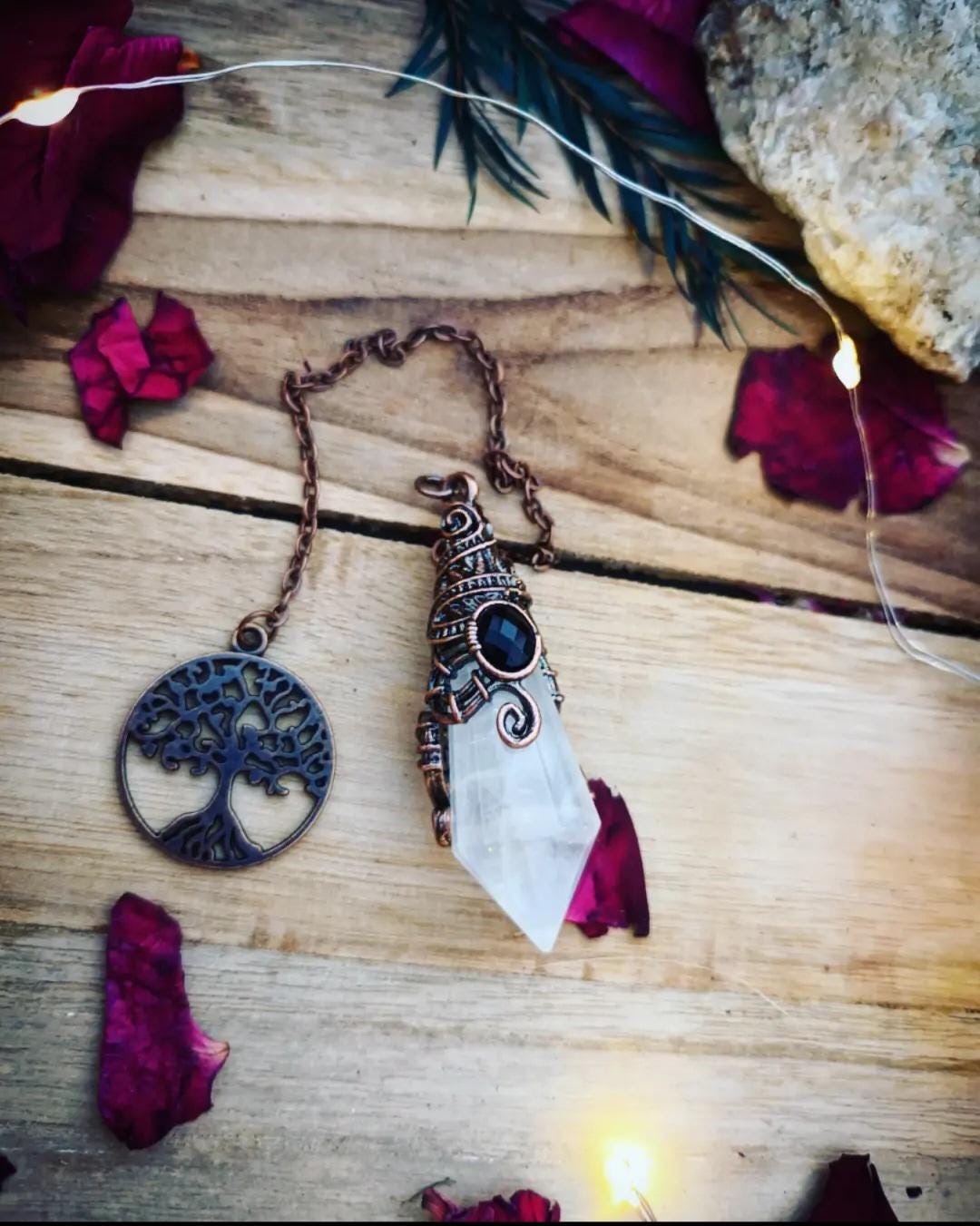 Divinatory Pendulum Natural Stones Tree of Life -witch- - Etsy