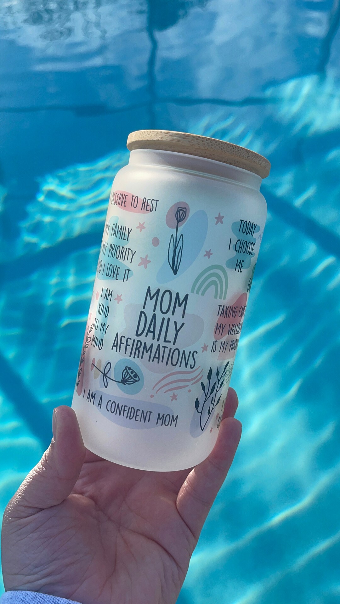 Mom's Daily Affirmations Libbey Glass Cup Inspirational Drinkware for ...