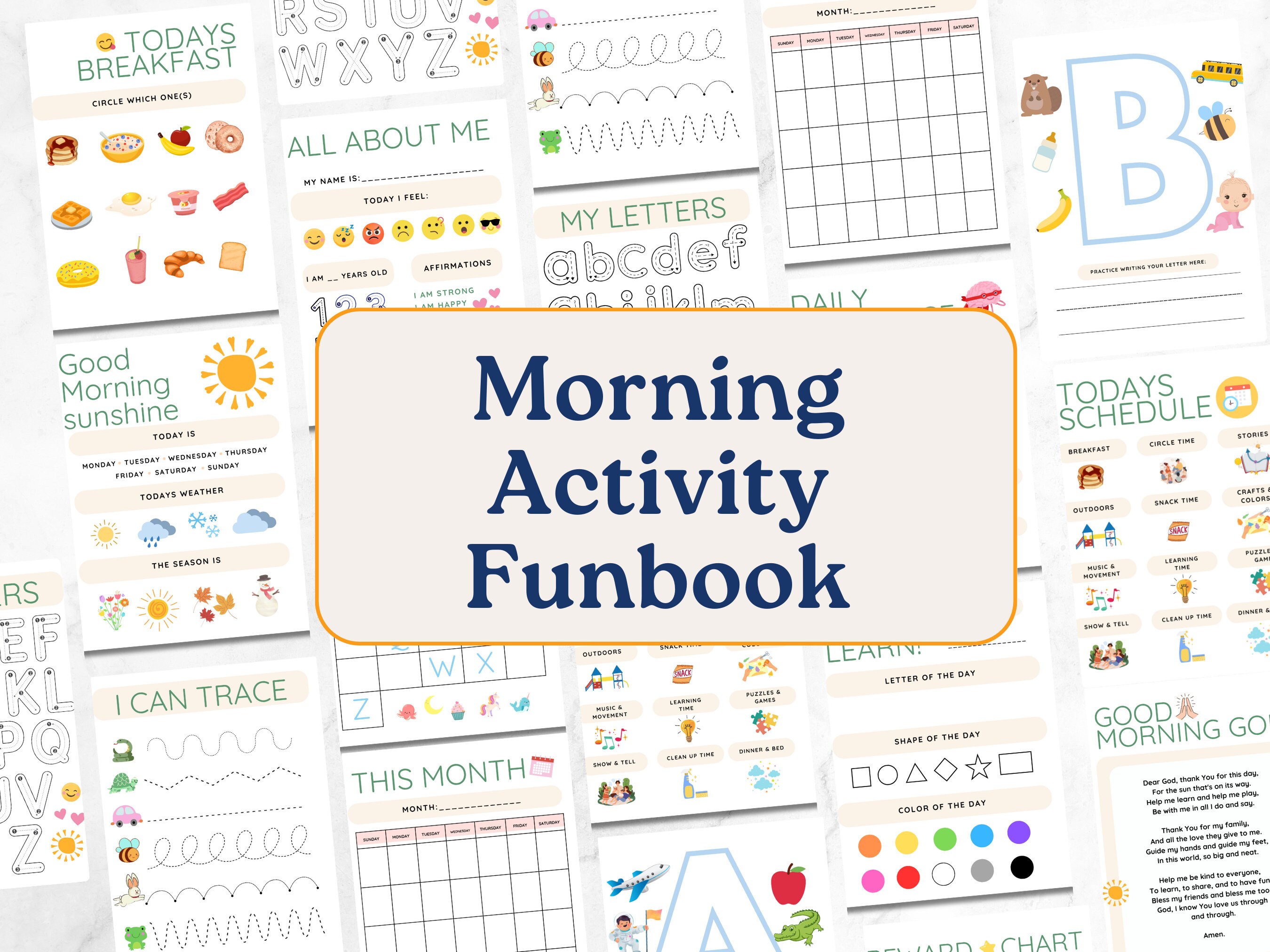 Preschool Morning Menu Printable Homeschool Preschool - Etsy