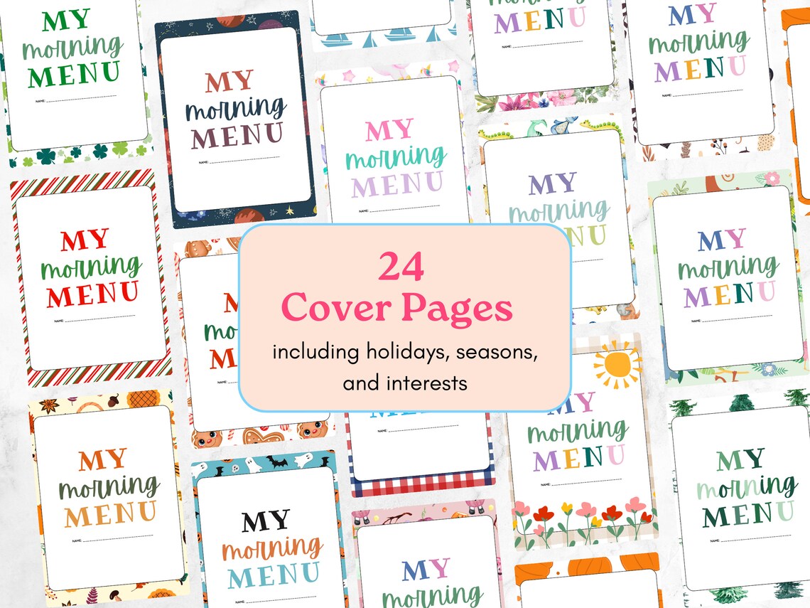 Preschool Morning Menu Printable Homeschool Preschool - Etsy