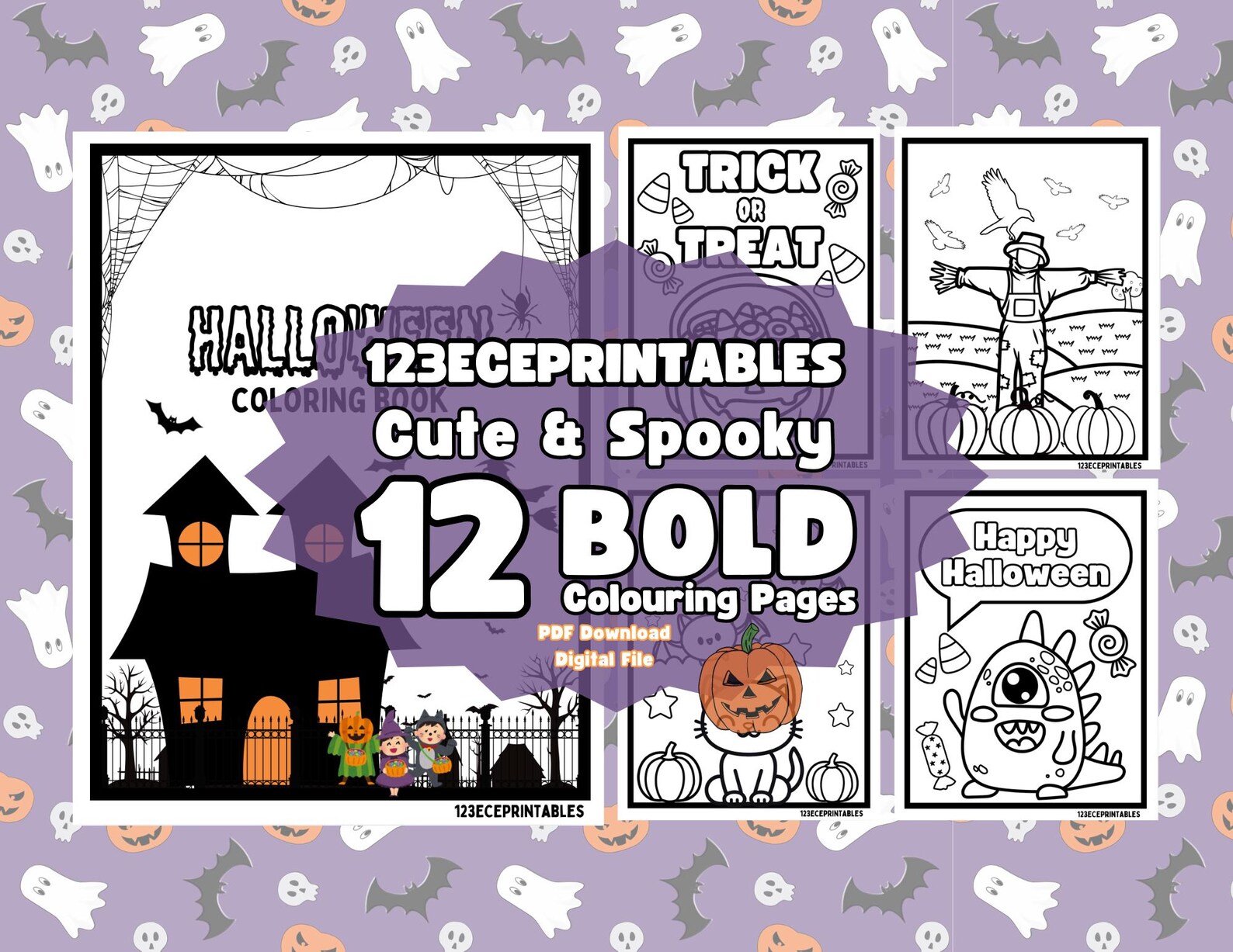 Cute Halloween Colouring Pages, Bold Printable Adorable Spooky ...