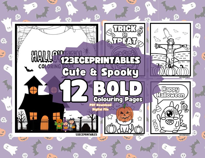 Cute Halloween Colouring Pages, Bold Printable Adorable Spooky ...