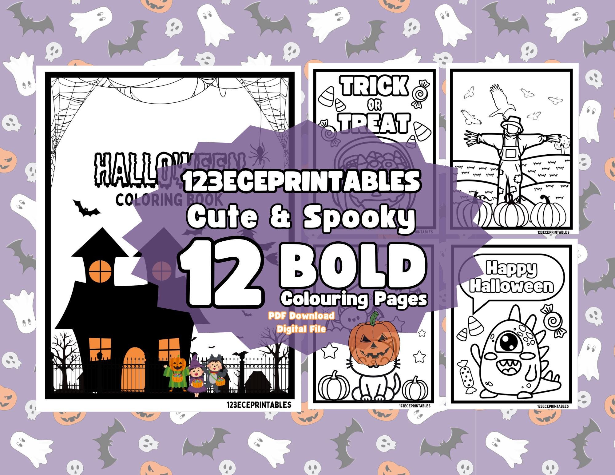 Cute Halloween Colouring Pages, Bold Printable Adorable Spooky ...