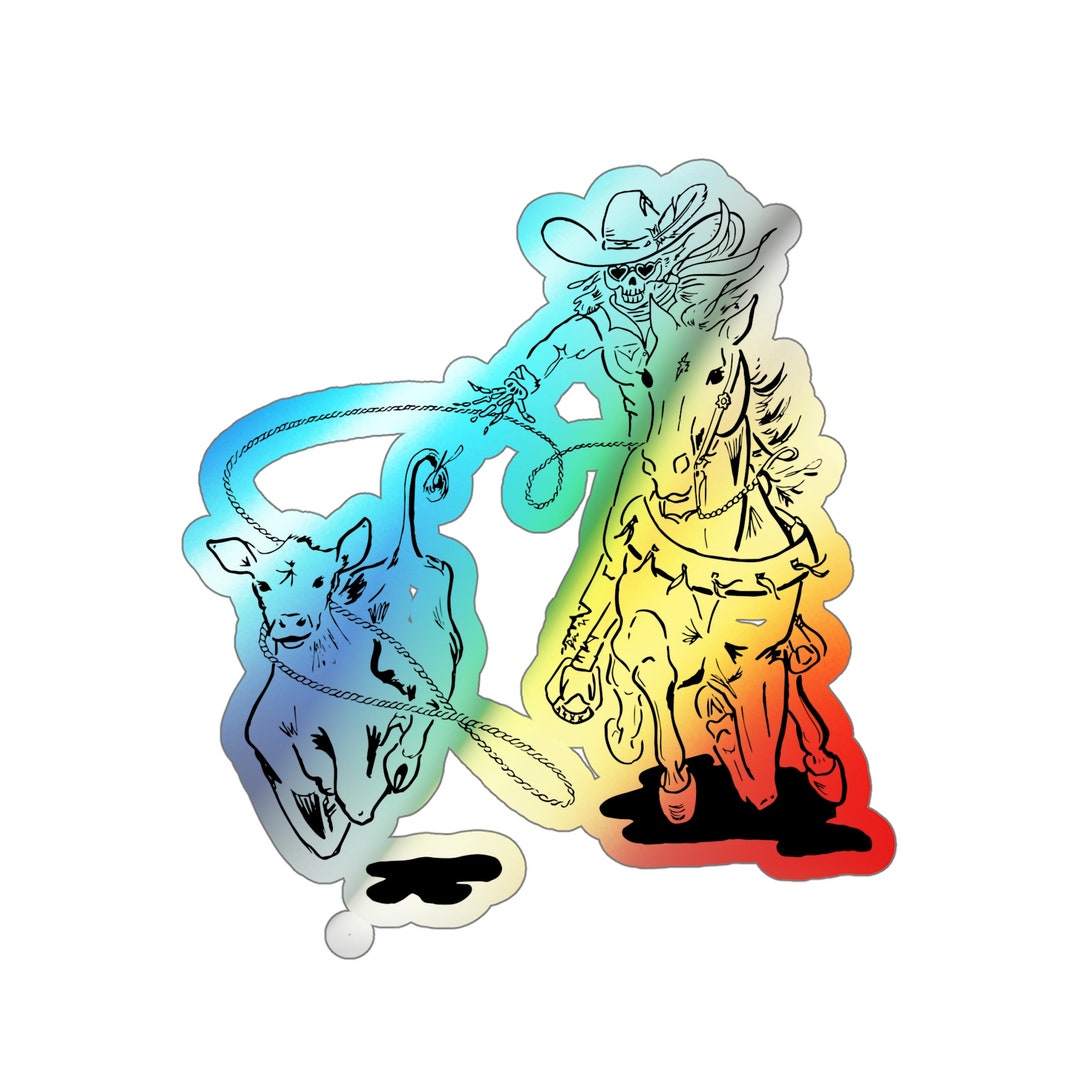 Hang Loops- Holographic Die-cut Stickers, Cowboy, Cowgirl, Western - Etsy