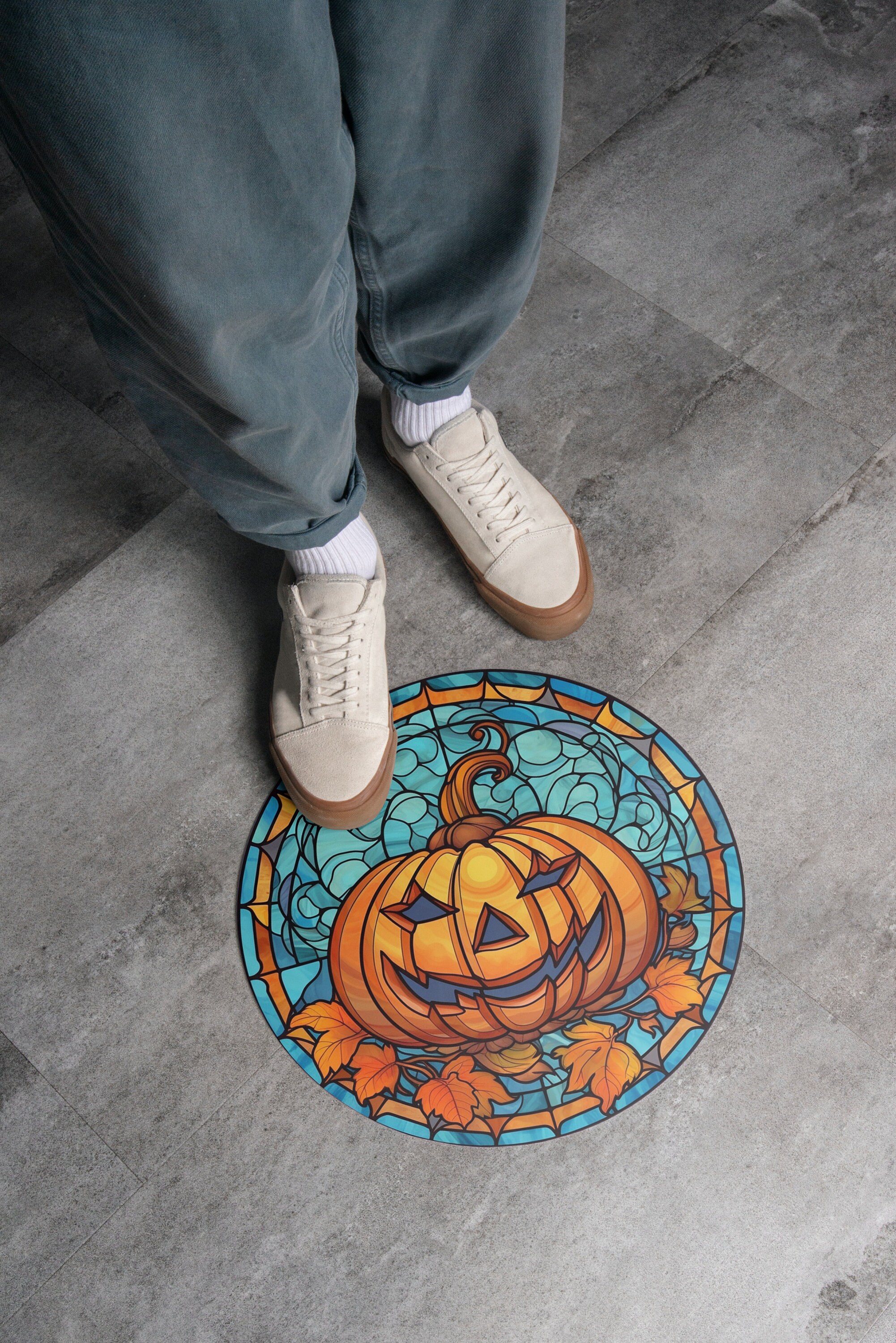 Stained Glass Spooky Pumpkins PNG Transparent Background - Etsy