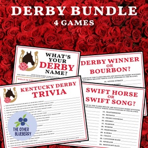Derby Game Bundle | 4 Games | Includes Name Game, Trivia, and More ...