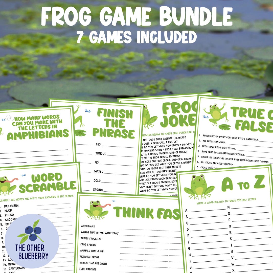Frog Game Bundle | 7 Games for Adults & Kids | Frog Theme Activities ...