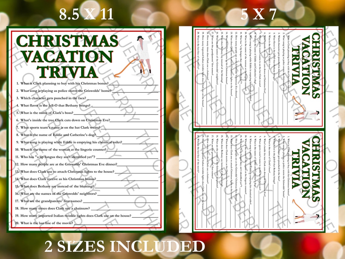 Christmas Vacation Trivia National Lampoon's Christmas - Etsy