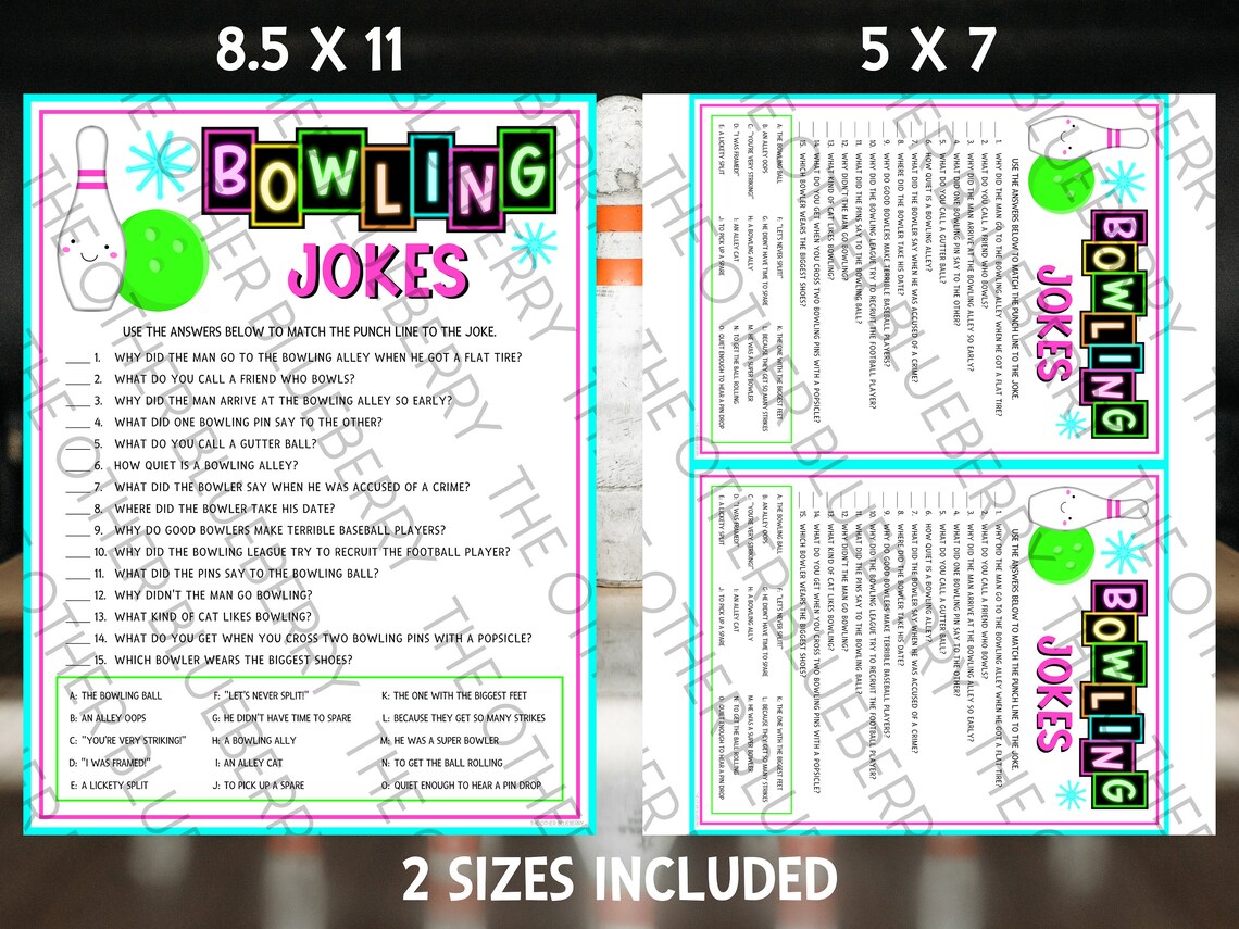 Bowling Jokes Cosmic Bowling Party Game Neon Bowling - Etsy